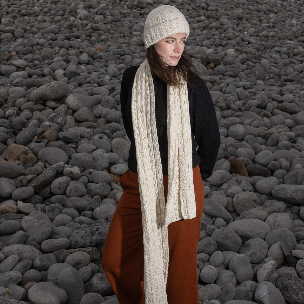 Cashmere Cable Hat & Scarf Set – Inis Meáin Knitting Company